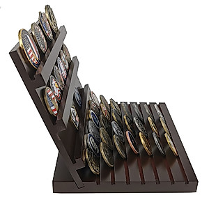 Strugglejewelry Challenge Coin Display Stand Military Coin Holder Wooden Rack Holds 60-65 Coins