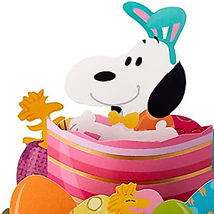 Hallmark Paper Wonder Peanuts Displayable Pop Up Easter Card (Snoopy Easter Egg)