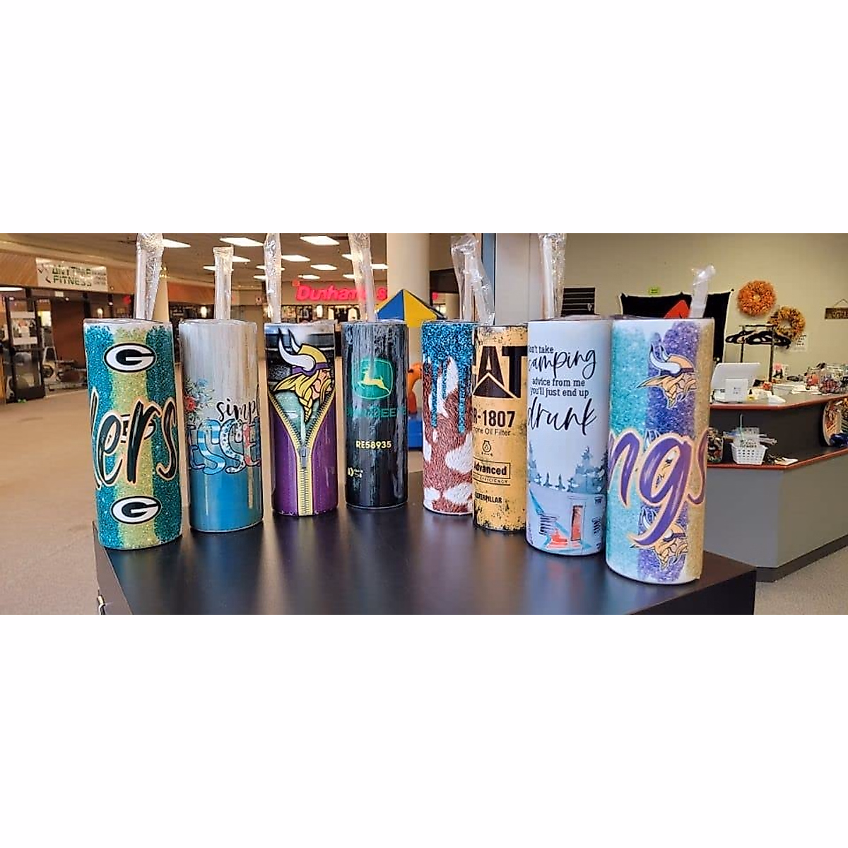 Case of 24pk Stainless Steel Sublimation Tumblers Straight Skinny Blank Mugs With Lids And Straw +Rubber mat (20oz)