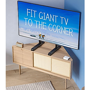 Universal TV Stand, Table Top TV Stand Base Replacement for Most 37 to 86 Inch LCD LED TVs, 7 Height Adjustable TV Legs with Cable Management Hold up to 150lbs, Max VESA 800x600mm, Black AX10TB01