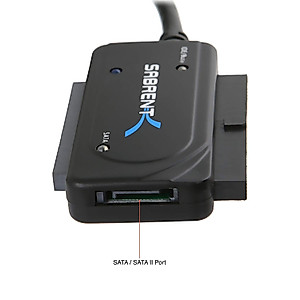 SABRENT USB 3.0 TO SATA/IDE 2.5/3.5/5.25-INCH Hard Drive Converter With Power Supply & LED Activity Lights (USB-DSC8)