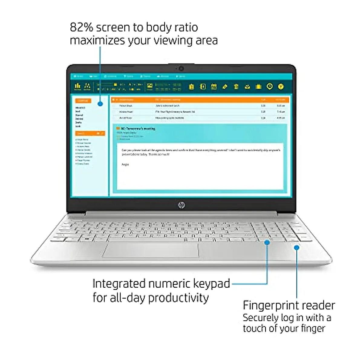 HP 15.6" FHD Touchscreen Business Laptop, 11th Gen Intel Core i3-1115G4 Processor, Windows 10 Pro, 12GB RAM, 256GB SSD, HDMI, WiFi 5, Fingerprint Reader, Long Battery Life, PCS