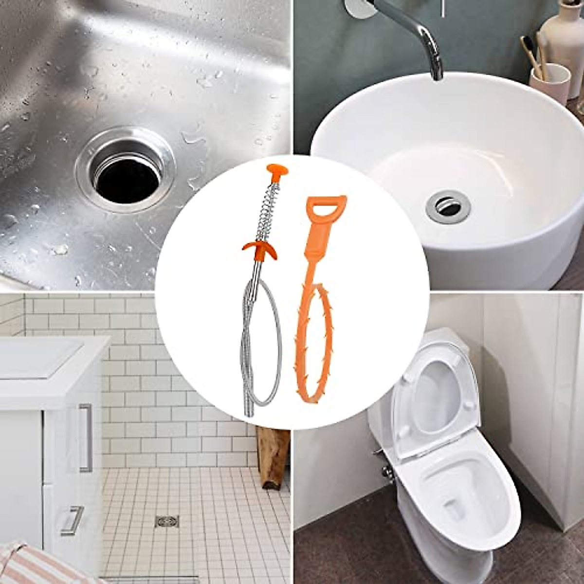 Amazon Basics Drain Clog Remover Tool, 6 Pack