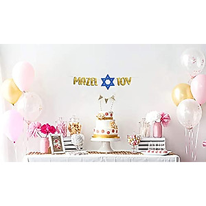 Mazel Tov Glitter Banner - Bar Mitzvah - Bat Mitzvah - Jewish Decorations - Engagement - Wedding
