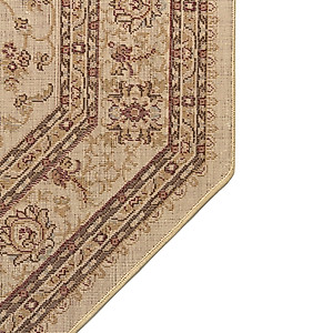Rugs.com Aditi Collection Rug – 5' 3 Octagon Cream Low Rug Perfect for Living Rooms, Kitchens, Entryways