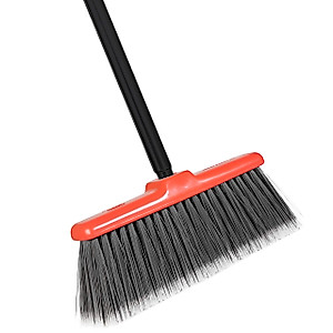 Fuller Brush Fiesta Red Kitchen Broom – Floor Sweeper with Steel Handle & Fine Bristles - Dust Sweeping for Home/Kitchen & Warehouse Floors – Made in USA