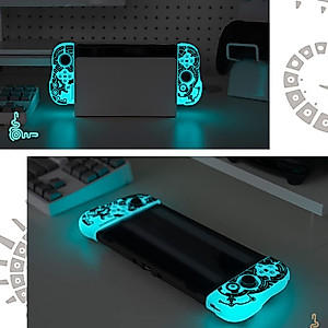 Soft Shockproof for Tears of The Kingdom Dockable Cover Case Compatible with Nintendo Switch OLED, Durable Scratch Resistant Shell for Joycon, Silicone Protective Skin Set