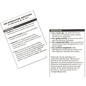 Wellness Reproductions & Publishing 100 Interactive Cards for Mental Health, Substance Abuse Recovery, and Survival Skills