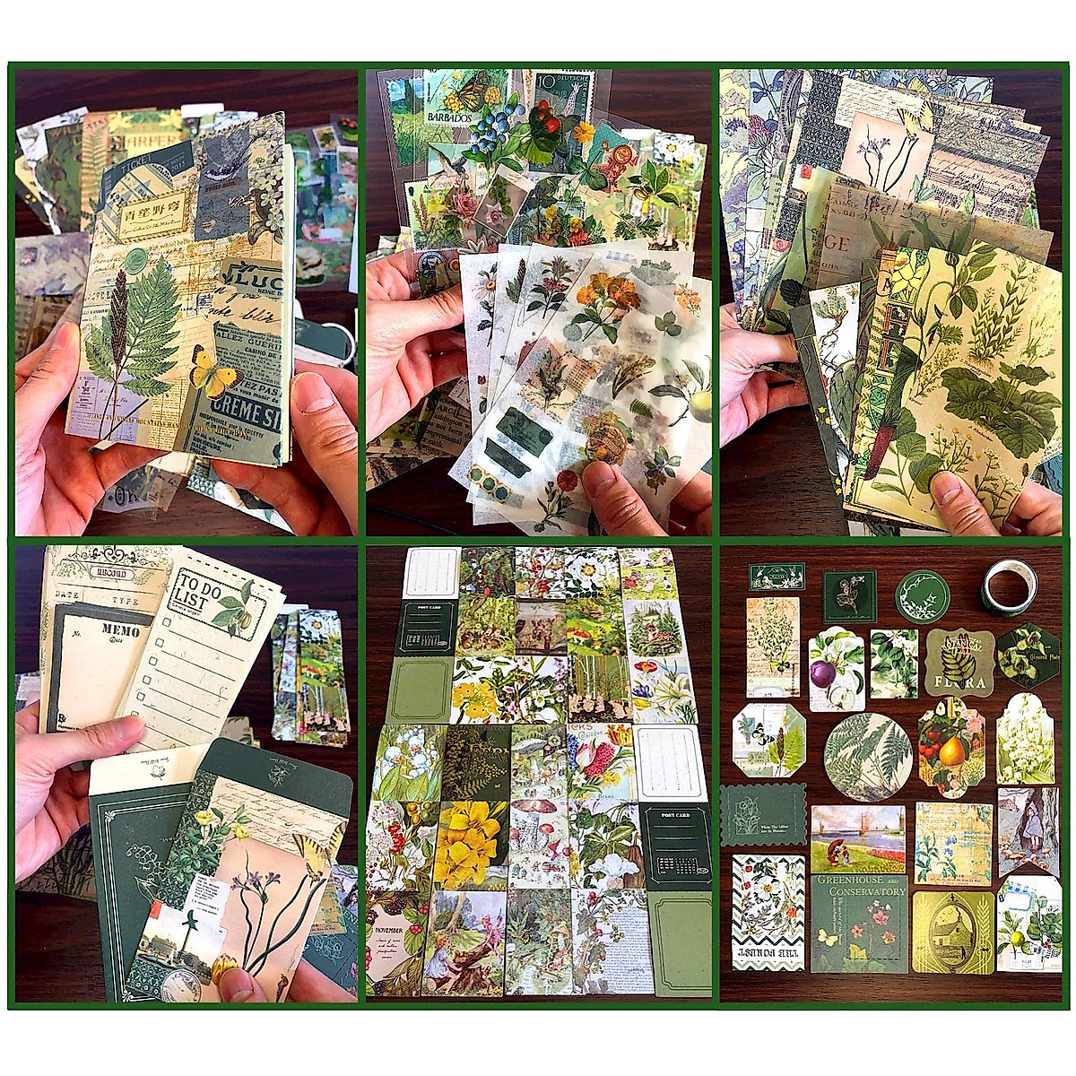 LCLAIDYDY Scrapbooking Supplies Kit,Vintage Botanical Aesthetic Scrapbook Kit,Bullet Junk Journal Kit with Journaling,A6 Grid Notebook,Stationery,Flower DIY Craft Gift for Teen Girl Women