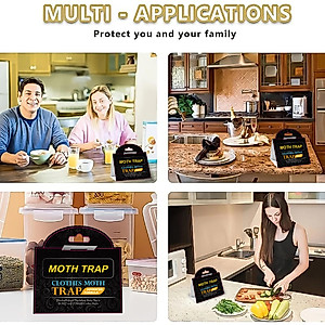 Pantry Moth Glue Traps (8 Packs) Pantry Moth Killer for House Pantry | Non-Toxic and Odorless for Food and Cupboard Moth | Super Strong Glue for Moth Catcher | Black