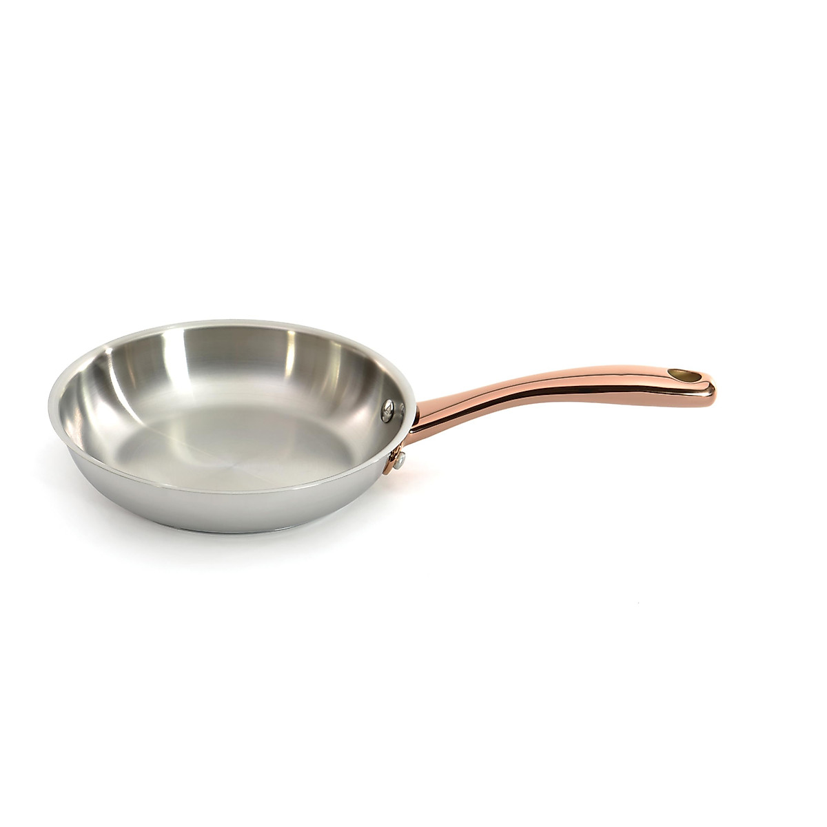 Berghoff Ouro 18/10 Stainless Steel Frying Pan 8", Rose Gold Handle, PFOA-free, Induction Cooktop, Fast, Even Heat