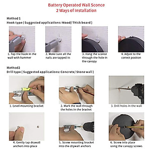 KAYYELAMP 1-Light Motion Sensor Rechargeable Battery LED Bulb Wireless Gooseneck Stem Vintage Design Wall Sconce for Entrance Terrace Bathroom Loft Stairways