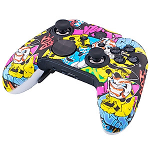 9CDeer 1 x Protective Customize Transfer Print Silicone Cover Skin Cartoon Skulls + 6 Thumb Grips Analog Caps for Xbox Elite Series 2 Controller
