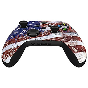 eXtremeRate Impression US Flag Soft Touch Front Housing Shell for Xbox Series X/S Controller, Custom Cover Faceplate for Xbox Series X/S, Xbox Core Controller - Controller NOT Included