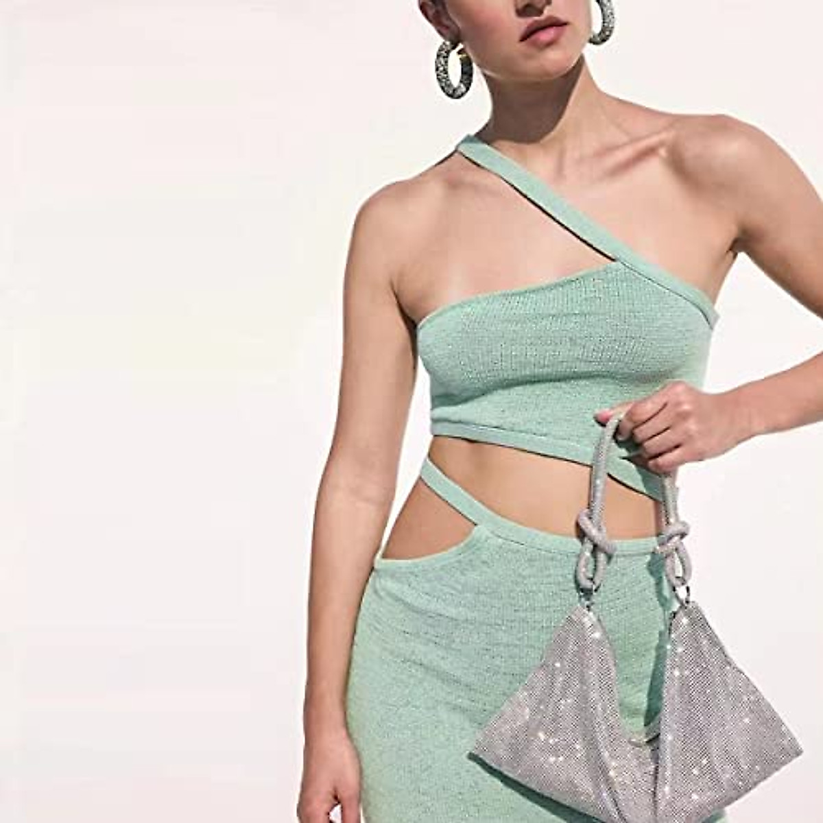 Women's Rhinestones Purses Silver Evening Bag Crystal Clutch Wedding Party Sparkly Hobo Bags for Women (silver)