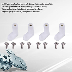 Crazy Sales Arcade Gaming, Plastic White Plastic Feet Steel 100pcs Mounting Feet, for Arcade Home Arcade Gaming Board Fixing Gaming Board