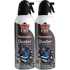 Dust-Off Compressed Gas Dusters, 10 Oz, Pack Of 2