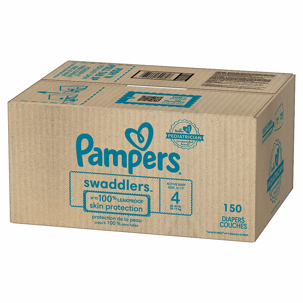 Diapers Size 4, 150 Count - Pampers Swaddlers Disposable Baby Diapers (Packaging & Prints May Vary)