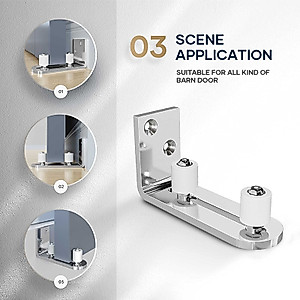 EaseLife Sliding Barn Door Bottom Floor Guide,Ball Bearings Adjustable Stay Roller,Wall Mount System,Flush Flat Bottom Design