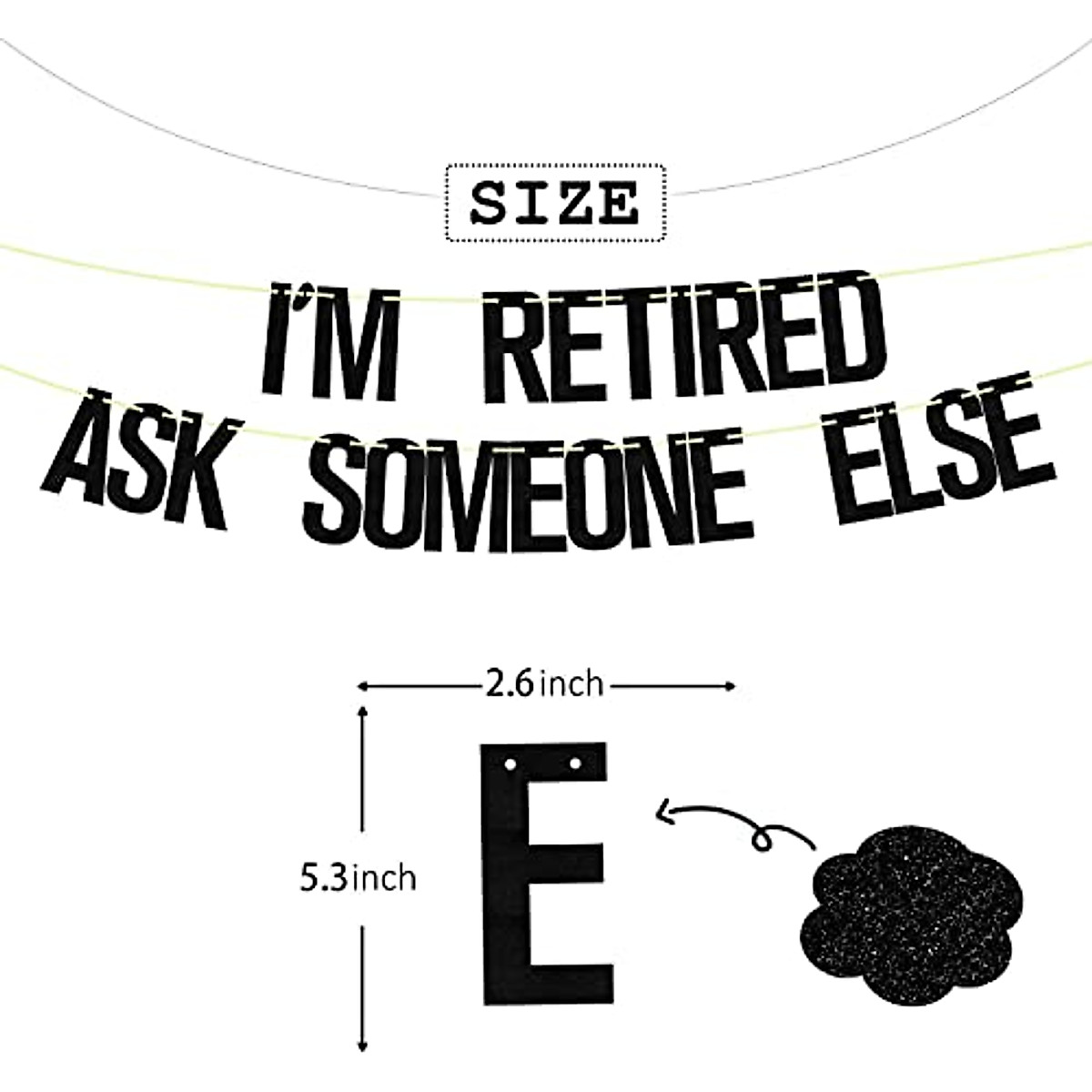 I'm Retired Ask Someone else Banner Black Glitter, Retirement Banner, Officially Retired the Legend Has Retired Banner,we Will Miss You Banner, Good Luck Banner, Happy Retirement Party Decorations