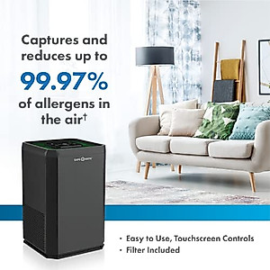 Safe-Mate Air Purifiers Covers 210 SQFT [19.5M2] [True H13 HEPA Filter] [3 in 1 Filtration] Air Purifier with Touchscreen Control & Sleep Mode - Remove 99.97% Allergens, Odors, Smoke, Dust - Black