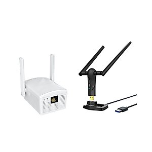 BrosTrend AC1200 WiFi to Ethernet Adapter and BrosTrend 1200Mbps Long Range USB WiFi Adapter Bundle
