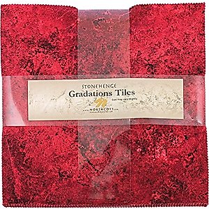Stonehenge Gradations Brights Hibiscus Stone Tiles 42 10-inch Squares Layer Cake Northcott