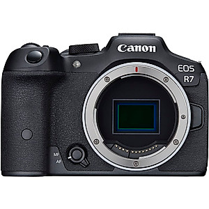 Canon EOS R7 Mirrorless Camera (5137C002) + Canon 16mm Lens (5051C002) + Sony 64GB Tough SD Card + Filter Kit + Bag + Charger + LPE6 Battery + Telephoto Lens + Card Reader + More (Renewed)
