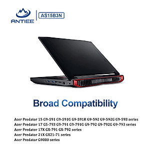 ANTIEE AS15B3N Laptop Battery for Acer Predator 15 G9-591 G9-591G G9-592 G9-592G G9-593 Predator 17 G5-793 G9-791 G9-791G G9-792 G9-792G G9-793 Predator 17X GX-791 GX-792 21X GX21-71 G9000 4ICR19/66-2