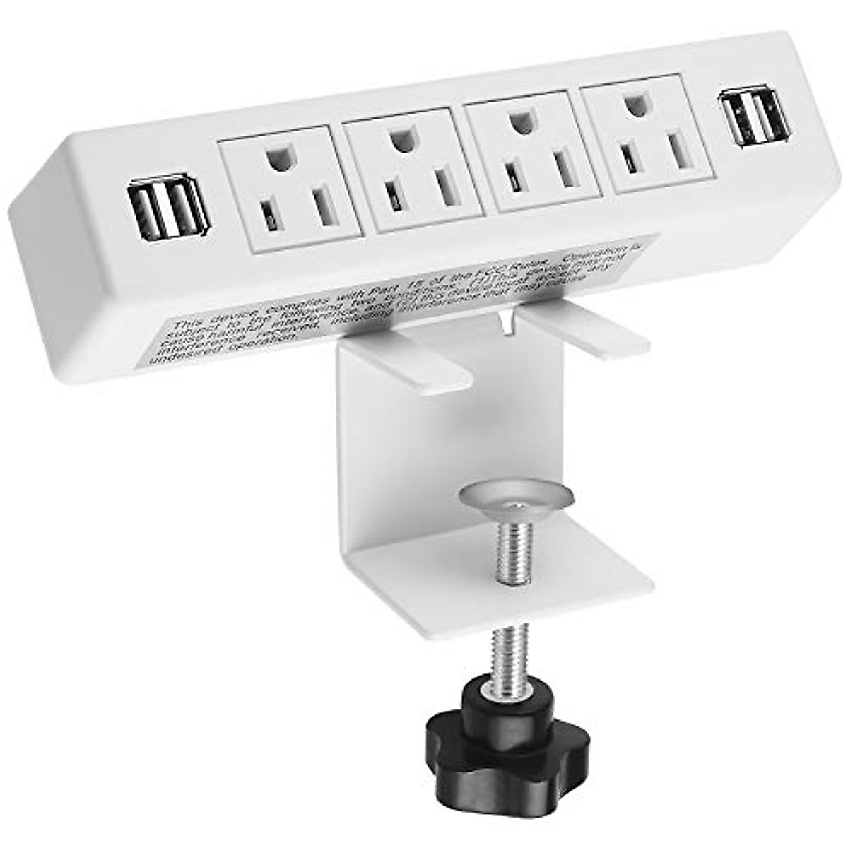 ANNQUAN Desktop Clamp Power Strip with 4 USB Ports,Desk Mount Power ...