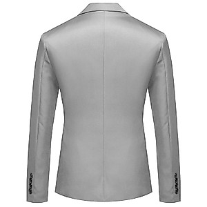 Men's One Button Lightweight Blazer Casual Slim Fit Business Daily Jacket Classic Solid Skinny Party Sports Coat (Grey,4X-Large)