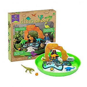 Craft-Tastic Dino Garden — DIY Nature Craft Kit — Outdoor and Indoor Grow and Play — Comes with Dinosaurs, Seeds, and Garden Decorations — for Ages 4+ with Help