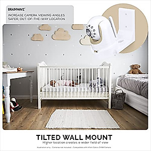 DXR8 & Pro Tilted Wall Mount Holder, Adhesive & Screw-in Bracket, Designed for Infant Optics Camera, Easy to Install, Strong VHB & Screw Mount, White by Brainwavz