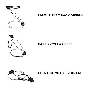 VOOV Contemporary Premium Decanter Cleaning Set with Glass Decanter, UNIQUE FOLDABLE Drying Stand, Cleaning Beads, Cleaning Brush and Microfiber Drying Cloth