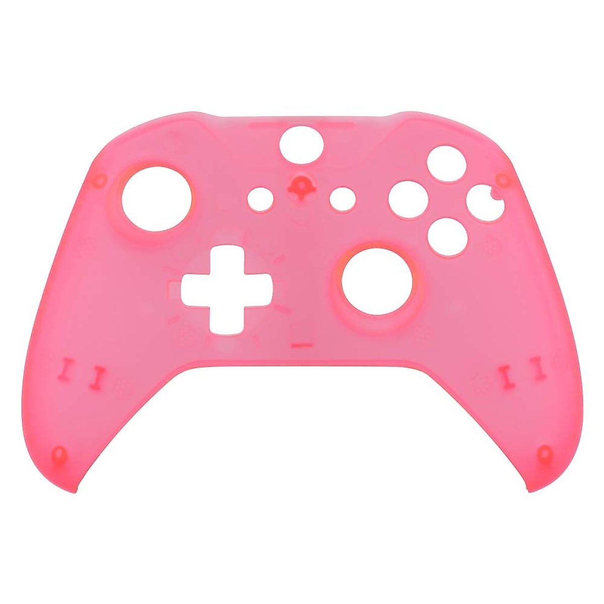 eXtremeRate Foggy Clear Pink Faceplate Cover for Xbox One Wireless Controller (Model 1708), Custom Case Replacement Front Housing Shell for Xbox One S & Xbox One X Controller - Controller NOT Included