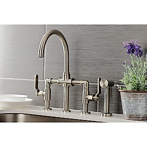 Kingston Brass KS2338KL Whitaker Bridge Kitchen Faucet, Brushed Nickel