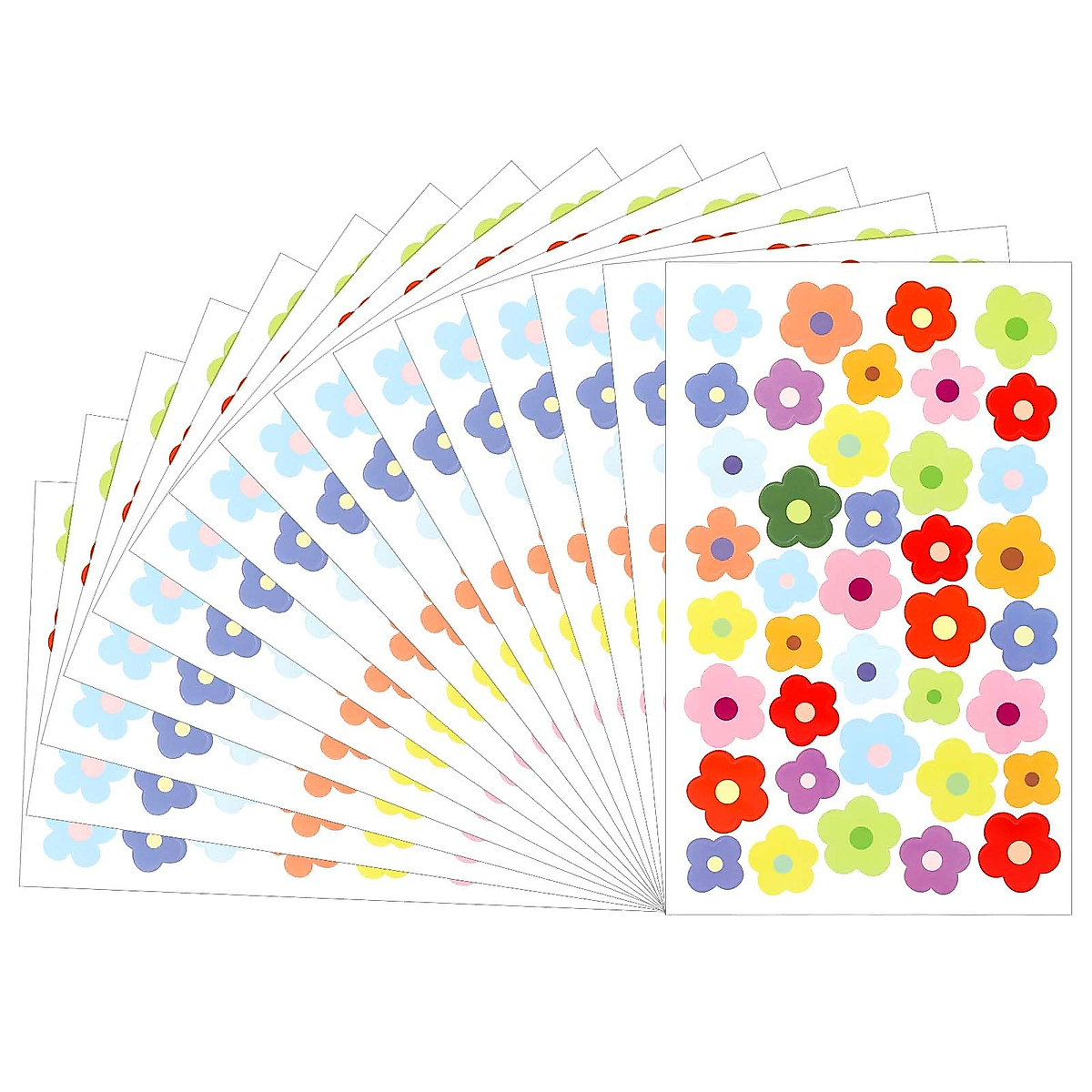 585 Pcs Mini Flower Stickers for Scrapbooking,Boho Tiny Stickers Small Cute Stickers Self-Adhesive Pastel Stickers Vinyl Flower Decals for Water Bottle, Laptop,Car,Cellphone Case,Arts Craft