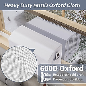 Flamorrow U-Shaped Window Air Conditioner Indoor Cover with Storage Bag, Indoor Full Cover for U-Shaped Window AC Unit, Windproof Design Protective Indoor Cover for Indoor AC Unit, Block Draft & Dust