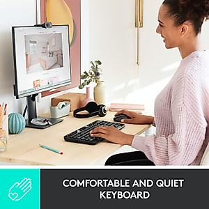 Logitech K360 Wireless USB Desktop Keyboard — Compact Full Keyboard, 3-Year Battery Life (Glossy Black)