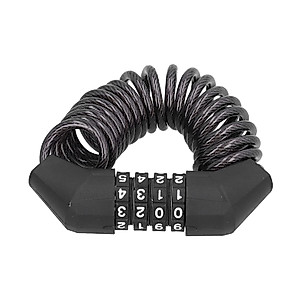 Rankomu Helmet Bike Lock Cable, Mini Cable Locks with Combination, 4 Digit Password Resettable Portable Anti‑Theft Replacement for Bike Motorcycle