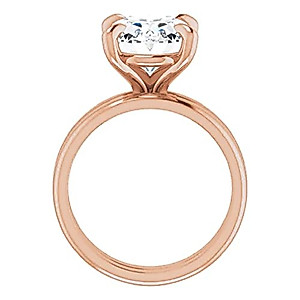 Solid Gold Engagement Ring Set for Women, Handmade 5 Carats Oval Cut Moissanite Solitaire Ring Set Diamond Wedding Bridal Ring Anniversary Propose Gift Her, 10K/14K/18K, 925 Silver