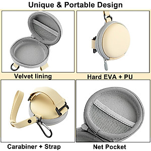 JOYJOM Hard Carrying Case for Go Plus Plus + Accessory, Portable EVA PU Leather Protective Bag Storage Hard Carrying Case for go Plus Plus +2023 (Beige)