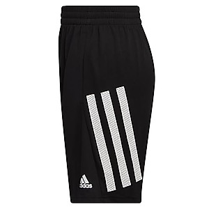 adidas boys Elastic Waistband Bold 3s Shorts, Black, Large US
