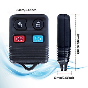 Car Keyless Entry Remote Key Fob Replacement fits for Ford Mustang Focus Expedition Explorer Taurus Fusion Escape, Mercury P/N: CWTWB1U345 GQ43VT11T 315Mhz (Set of 2)