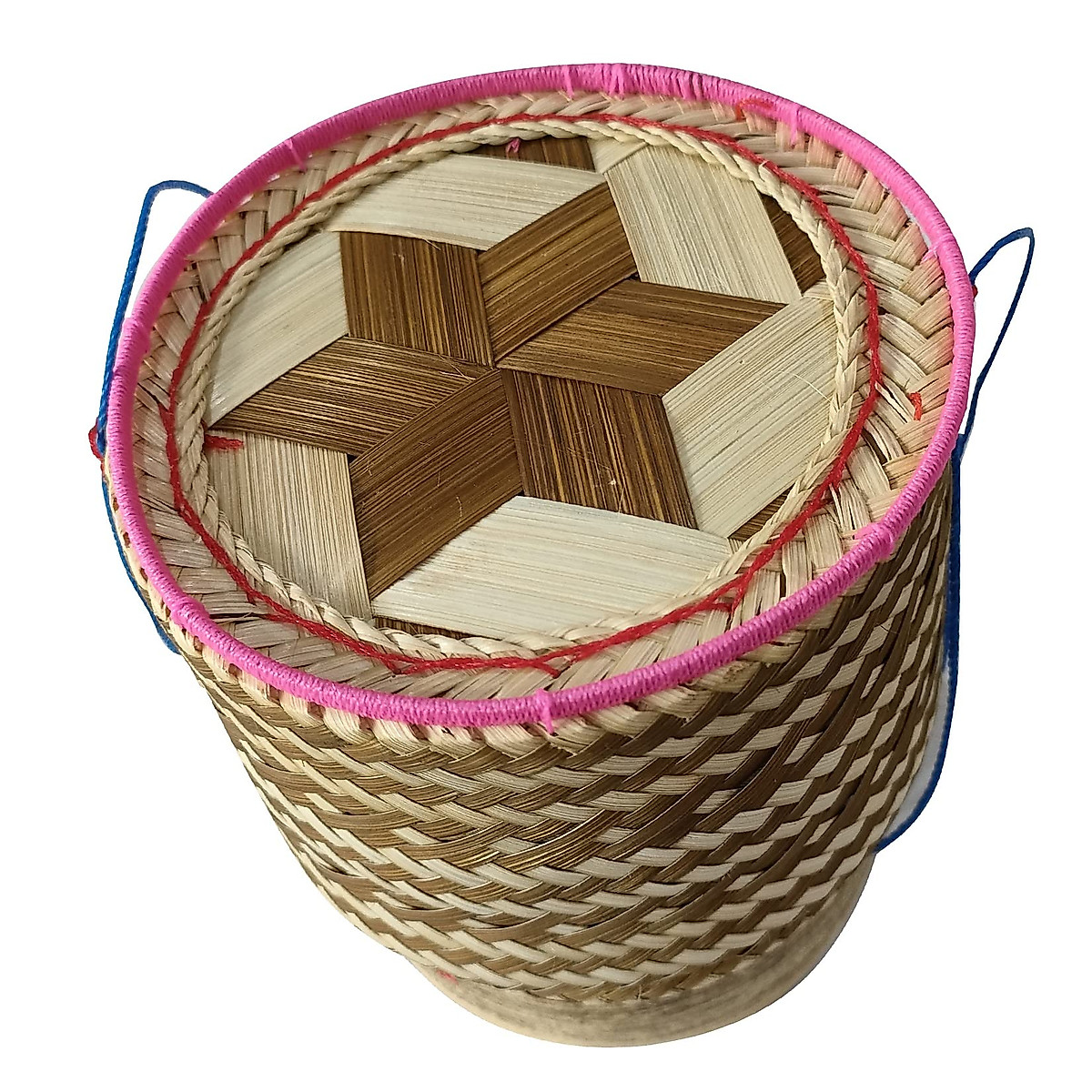 Bamboo Sticky Rice Serving Basket Handmade ''KRA-Tip'' Thai Laos Traditional Weave Wickerwork with Vegetable Based Dye Serving Travel Picnic Keeping Sticky Rice After Steaming Keep Sticky Rice Warm