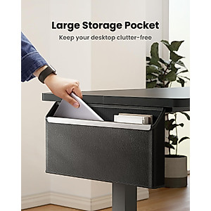ErGear Standing Desk with Storage Pocket, 40 x 24 inch Height-Adjustable Standing Desk, Electric Standing Desk Workstation with Height Memory Presets for Home & Office, Black