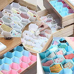 JDYYICZ Household White Plastic Partition Bee Style Underwear Socks Bras Ties Belts Scarves Drawer Divider Cabinet Clapboard (White)