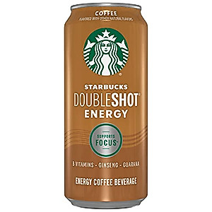 Starbucks RTD Energy Drink, Doubleshot Energy Drink, Coffee, Guarana, Vitamin B, Ginseng, 15 oz Cans (12 Pack)