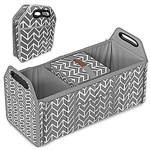 LUVADU ZHJ Trunk Organizers 2 Pcs Car Storage Box Auto Supplies Car Trunk Storage Box Foldable Organizer Trunk Organizers (Color : Gray)