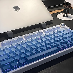 JOLINTAL 134 Keys Gradient Blue Keycaps Set, PBT Double Shot Dying Side Print Keycaps, OEM Profile Shine Through Keycaps, Custom Backlit Keycaps Cherry MX Keycaps for Mechanical Gaming Keyboard